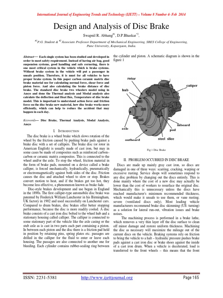 Disc Brake Project | PDF | Brake | Mechanical Engineering