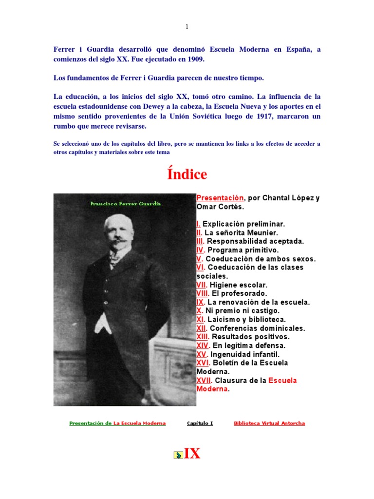 La Escuela Moderna de Ferrer i Guardia | PDF | Evolución | Vida