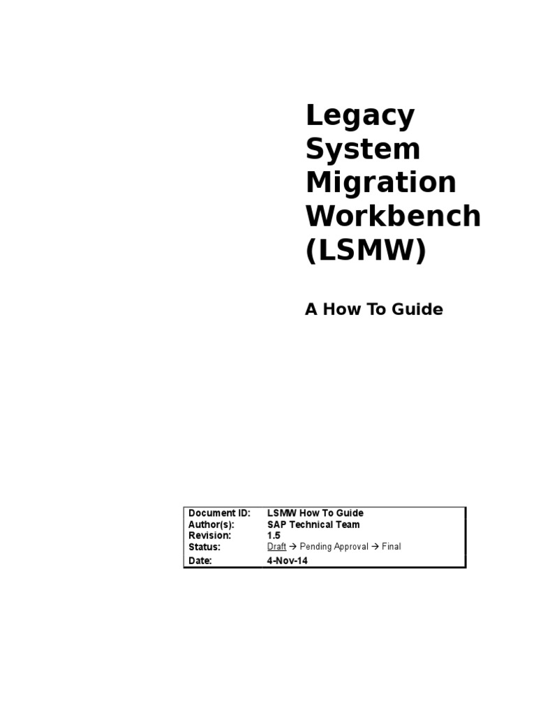 Legacy System Migration Workbench LSMW | PDF | Icon (Computing) | Data Type