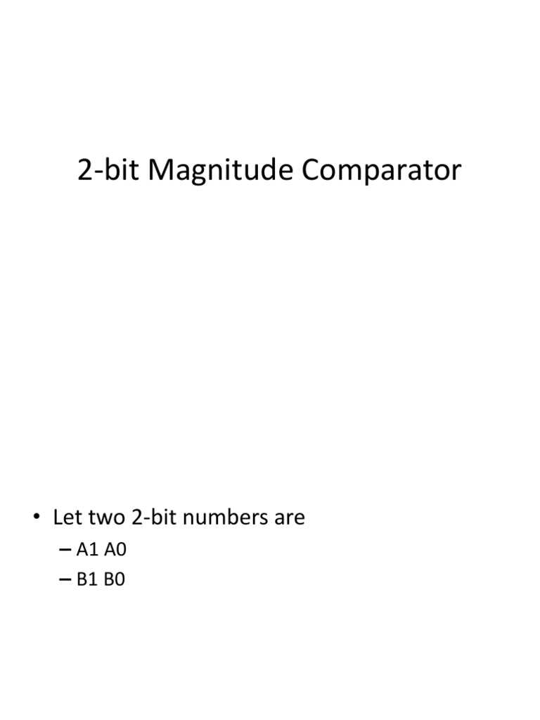 2-Bit Magnitude Comparator | Areas Of Computer Science | Computer Data