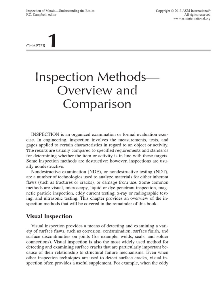 Inspection Methods | PDF | Nondestructive Testing | Radiography