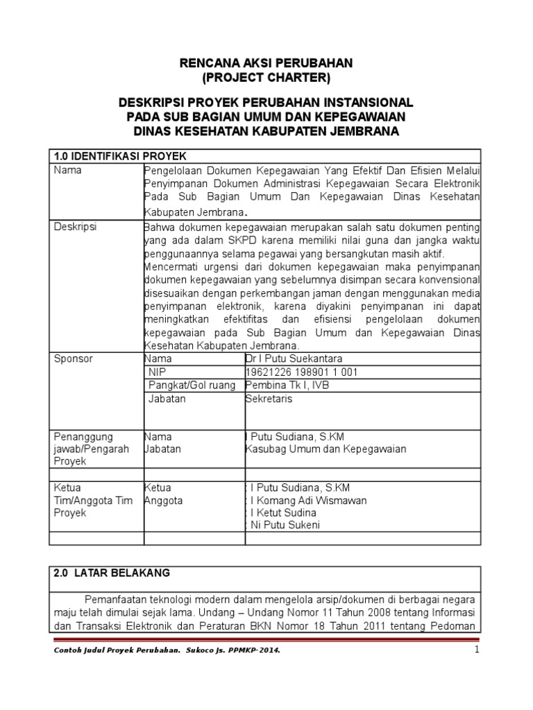 cPROJECT CHARTER | PDF | Bisnis | Teknologi & Rekayasa