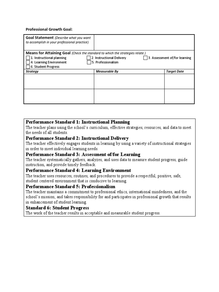 Teacher Professional Growth Goal | PDF | Career & Growth | Art