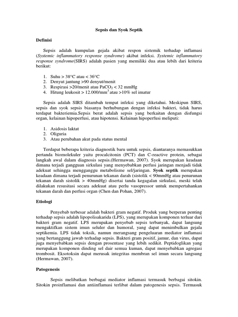 Sepsis Dan Syok Septik | PDF