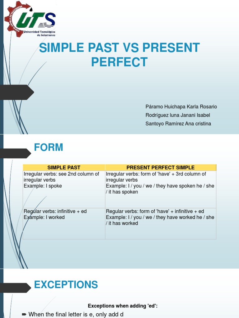 Simple Past vs Present Perfect Guide | PDF