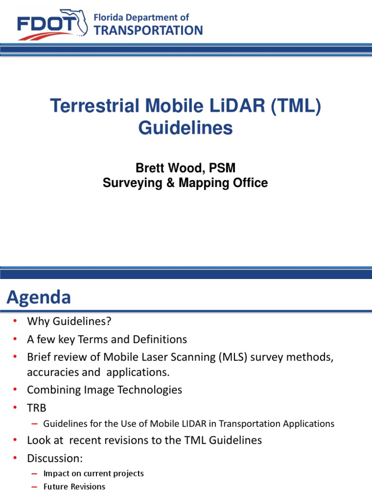 BrettWood2014 FDOT Expo LiDAR Guidelines Final PDF | PDF | Lidar ...