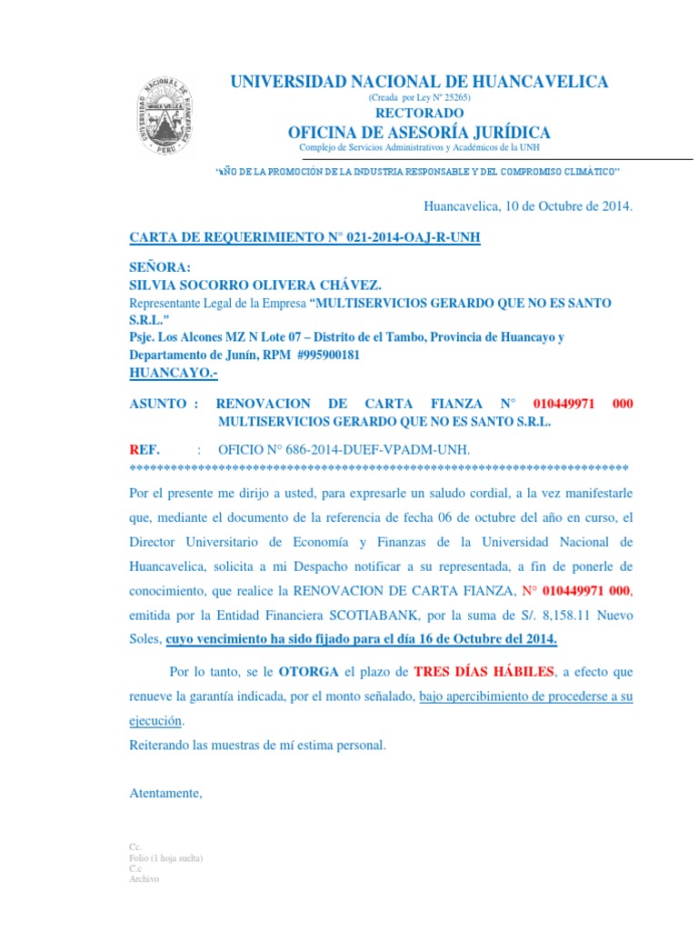 Carta de Requerimiento #21 | PDF | Gobierno