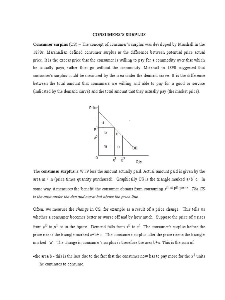 Consumer Surplus Pdf Economic Surplus Utility