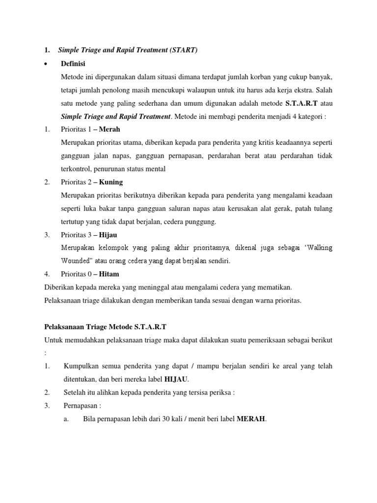 Simple Triage and Rapid Treatment | PDF