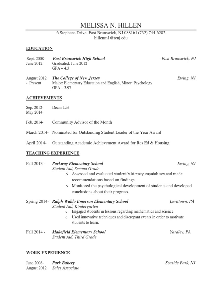 Melissa Hillen Resume | PDF
