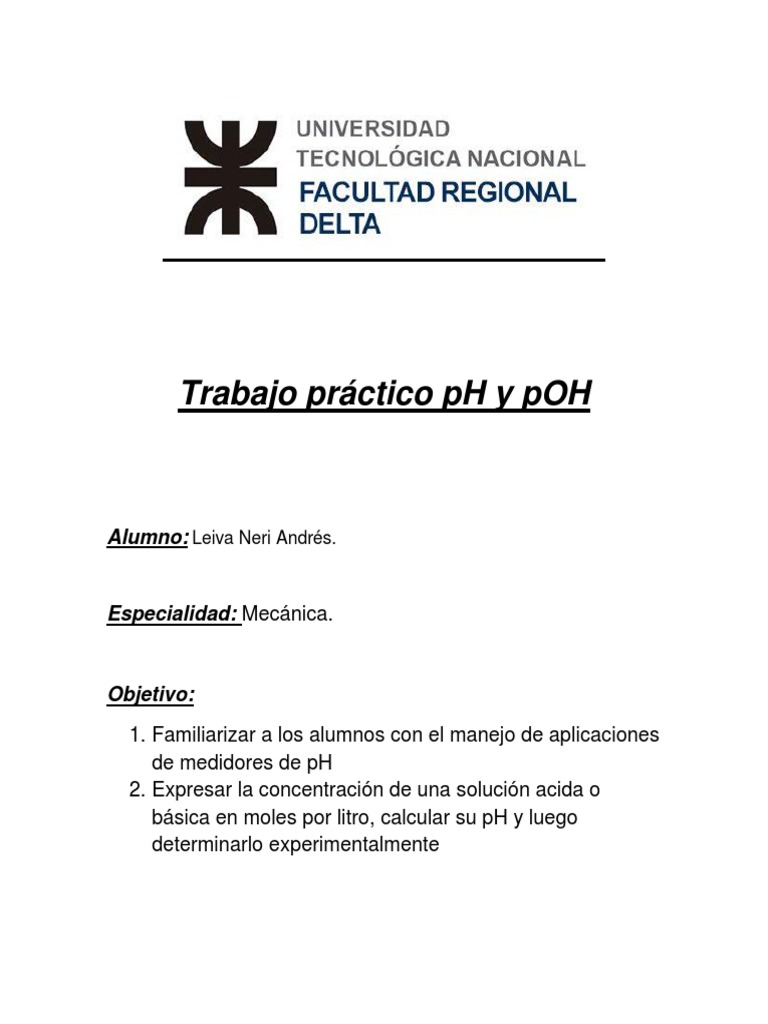 PH y pOH | PDF | Ph | Química