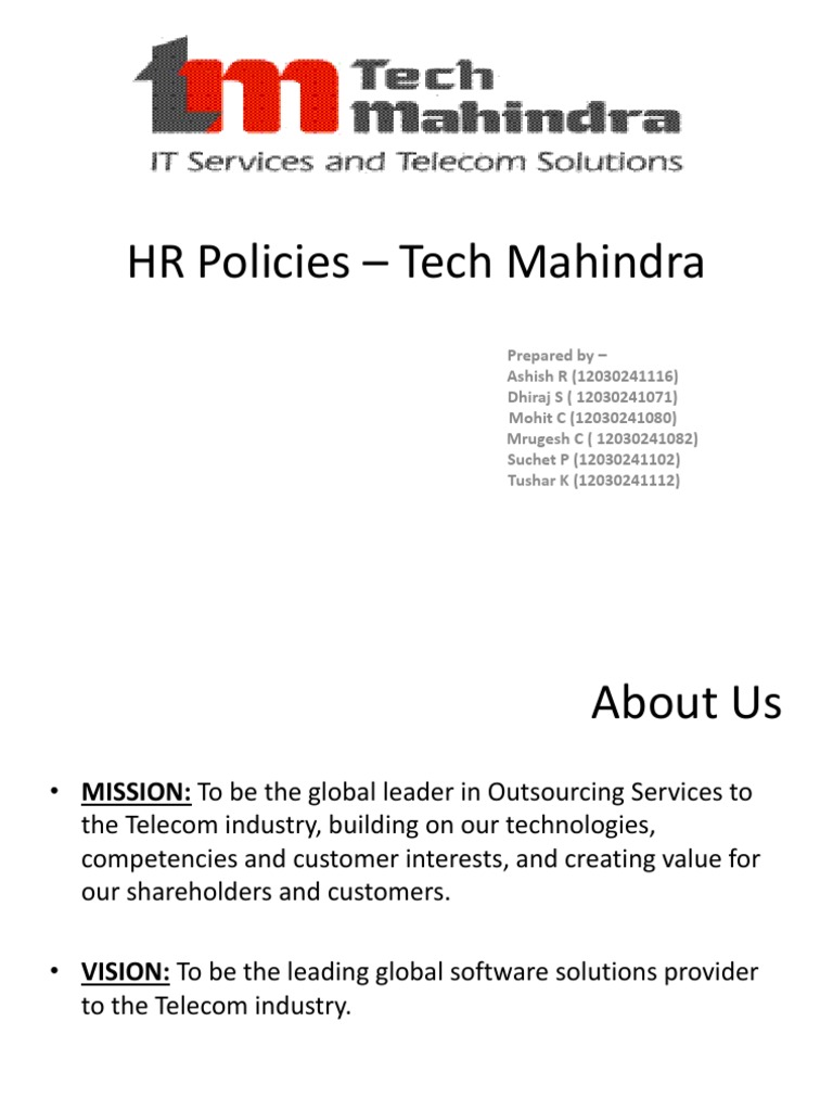 An Overview of HR Policies and Processes at Tech Mahindra | PDF ...