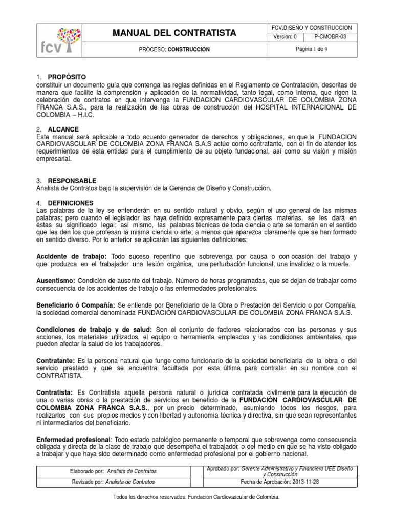 Manual Del Contratista | PDF | Derecho laboral | Liquidación