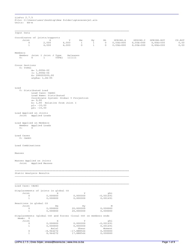 LinPro 2.7.5 Analysis Results | PDF | Computers | Technology & Engineering