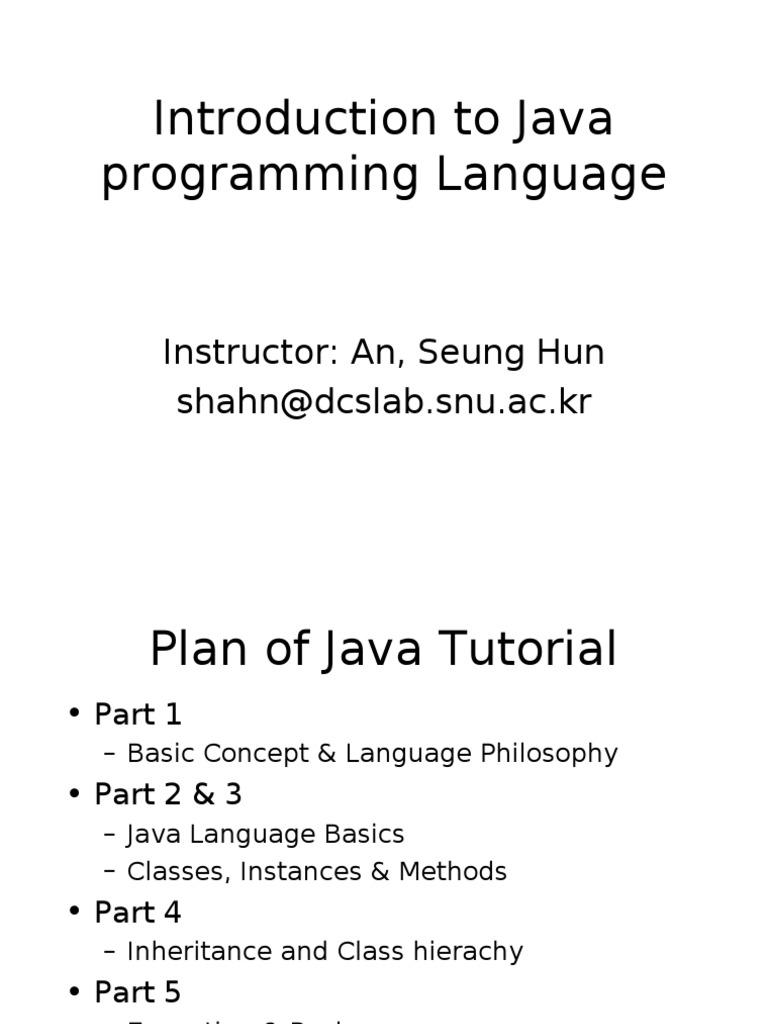Introduction To Java Programming Language | Pdf | Java (programming 