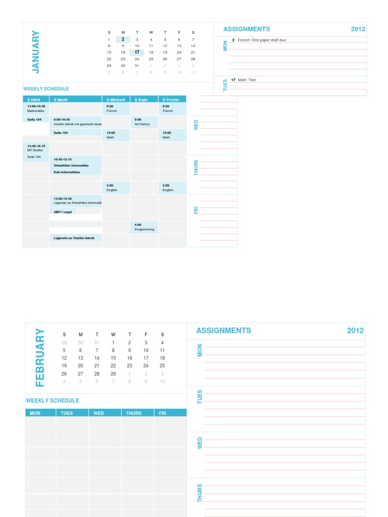 Student Calendar | PDF | Teaching Methods & Materials