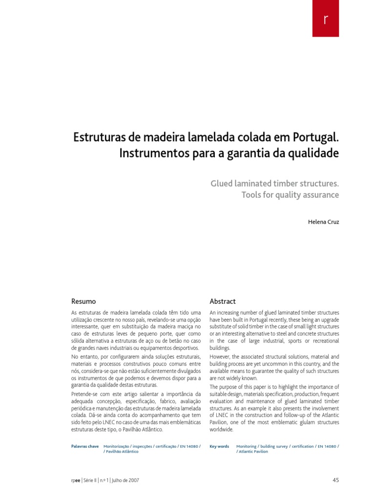 Estruturas de Madeira Lamelada Colada | PDF | Madeira | Temperatura