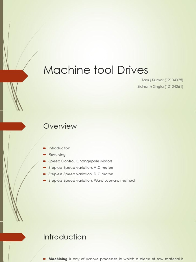 Machine Tool Drives | Download Free PDF | Electric Motor | Alternating ...
