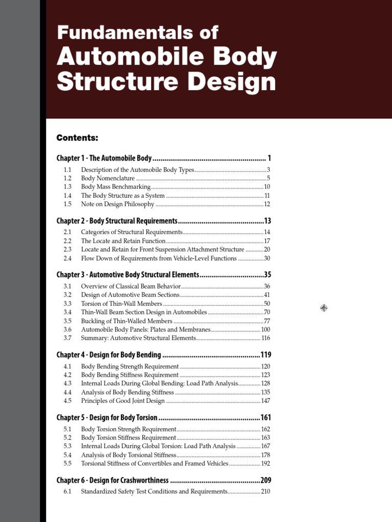 Fundamentals of Automobile Body Structure Design | PDF | Beam ...
