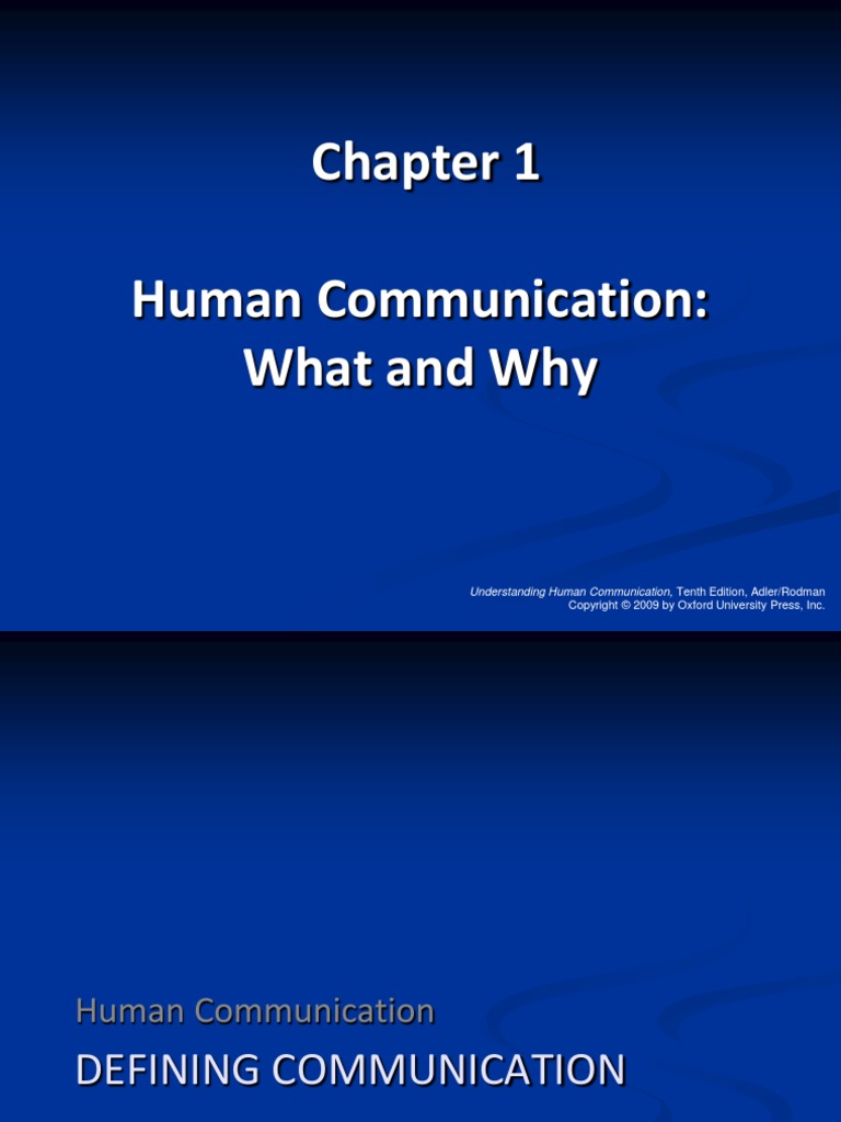 Human Communication: What and Why | PDF | Communication | Behavioural Sciences