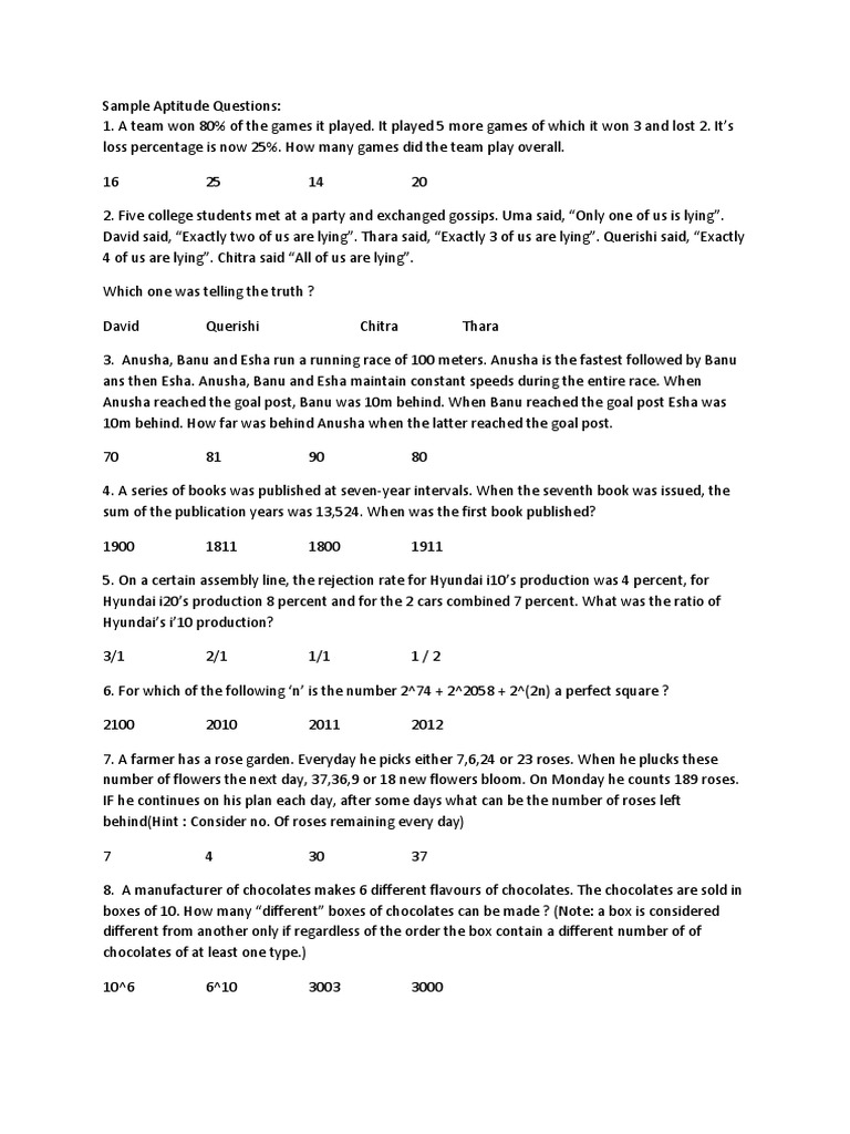 Sample Apti Qns | PDF | Elementary Mathematics | Elementary Geometry