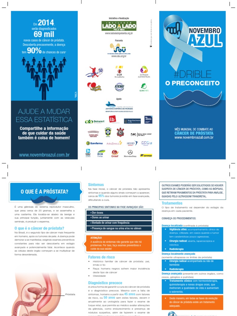 folheto triptico | Câncer de Próstata | Câncer | Avaliação gratuita de ...
