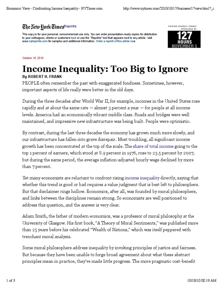 Economic View - Confronting Income Inequality - NYTimes | PDF ...