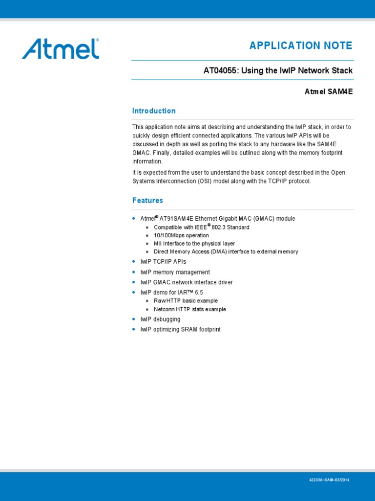 Using The LwIP Network Stack | Download Free PDF | Transmission Control ...