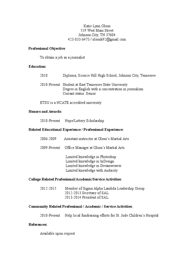 Katie Olson - Resume | PDF