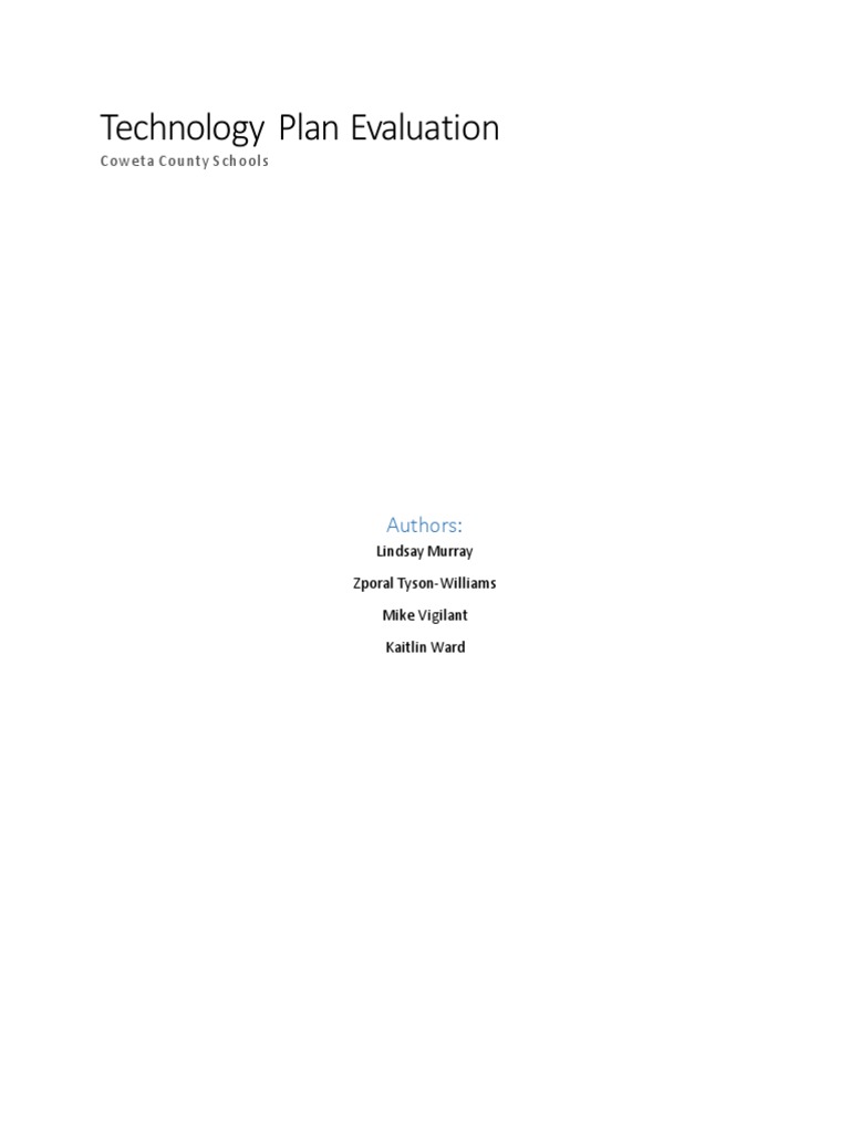 Technology Plan Evaluation | PDF | Goal | Evaluation