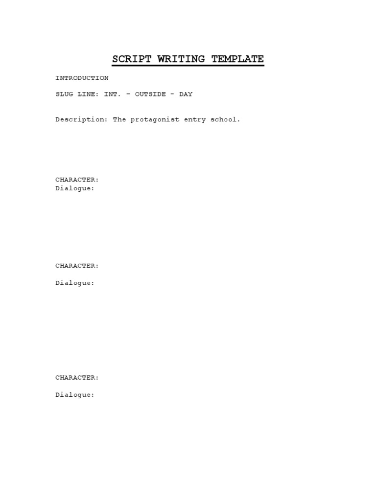 Script Writing Template | PDF