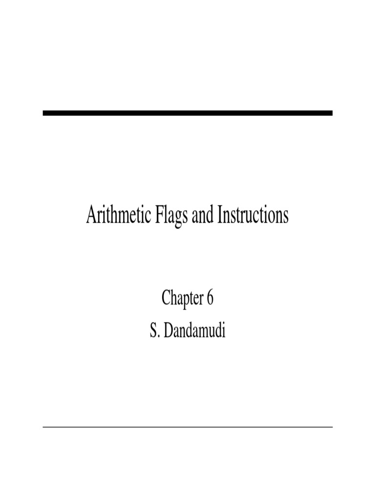 Arithmetic Flags and Instructions: S. Dandamudi | PDF | Division (Mathematics) | Assembly Language