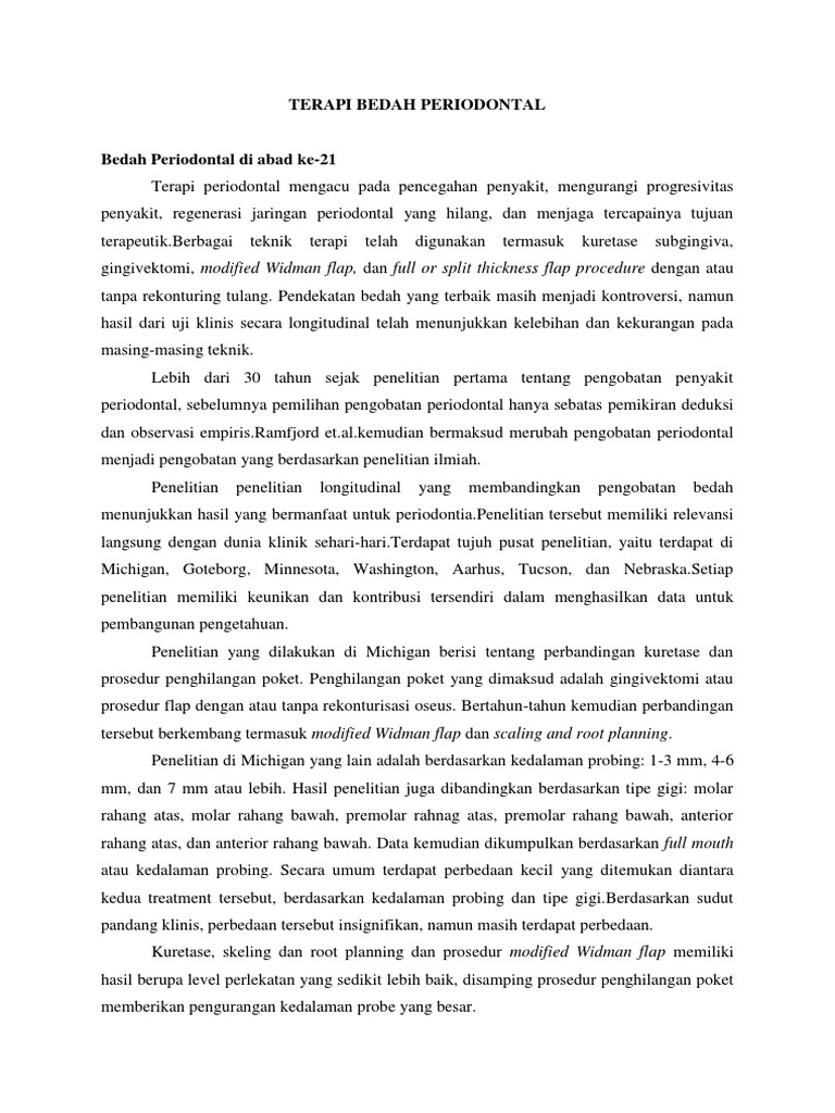 Terapi Bedah Periodontal | PDF | Pengembangan Diri | Kesehatan Holistik