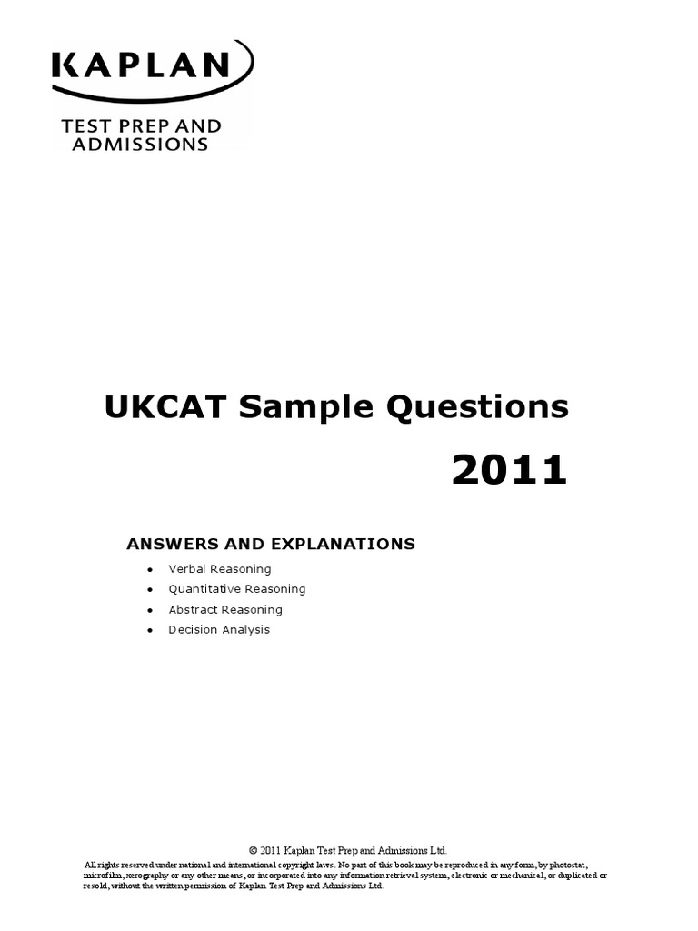 UKCAT Sample Questions: Answers and Explanations | PDF | Scotland ...