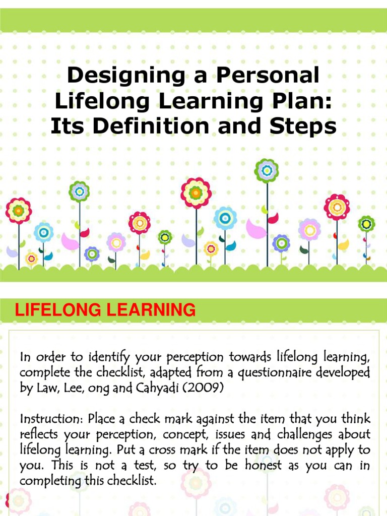 Designing A Personal Lifelong Learning Plan: Its Definition and Steps | Download Free PDF ...