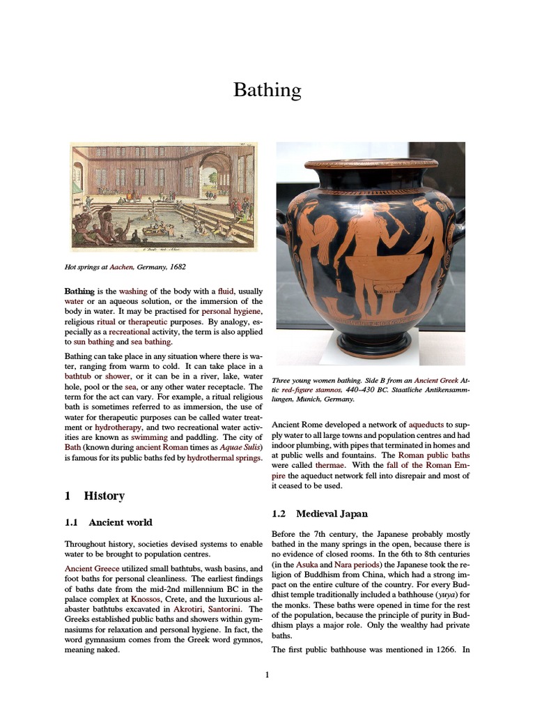 Bathing: 1 History | PDF | Bathing | Hygiene
