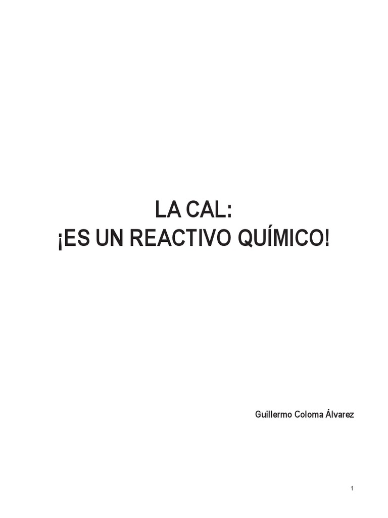 LA CAL Es Un Reactivo Químico! | PDF | Carbonato | Minería