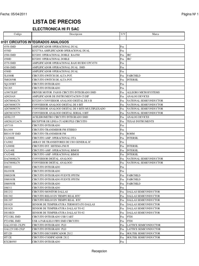 Nombres de Integrados | PDF | Transistor de unión bipolar | Transistor