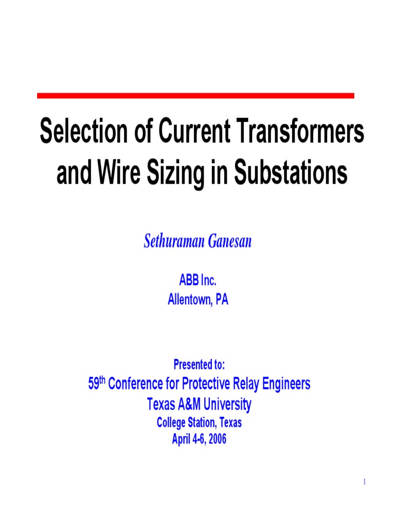 CT Wire Sizing | PDF | Force | Physical Quantities