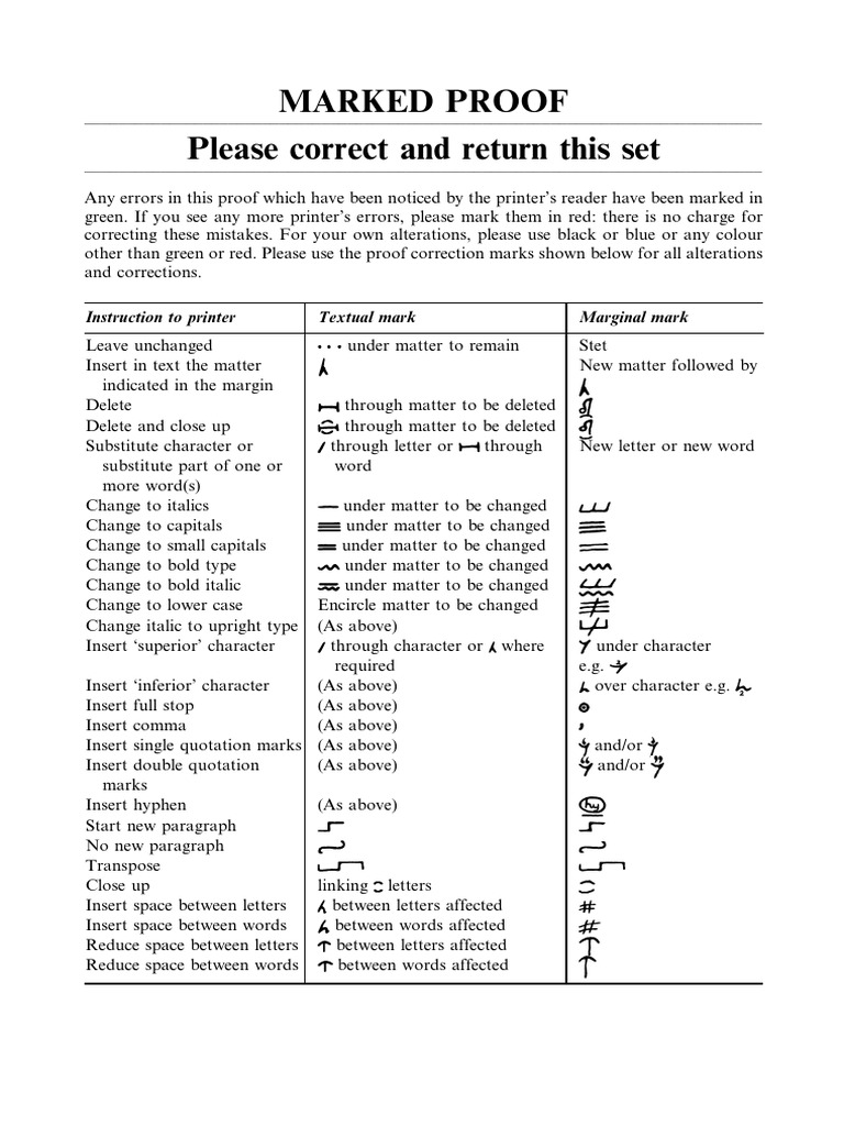 Proof Correction Marks | PDF