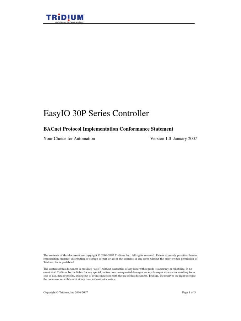 EasyIO 30P Series Controller | PDF | Network Topology | Computer Networking
