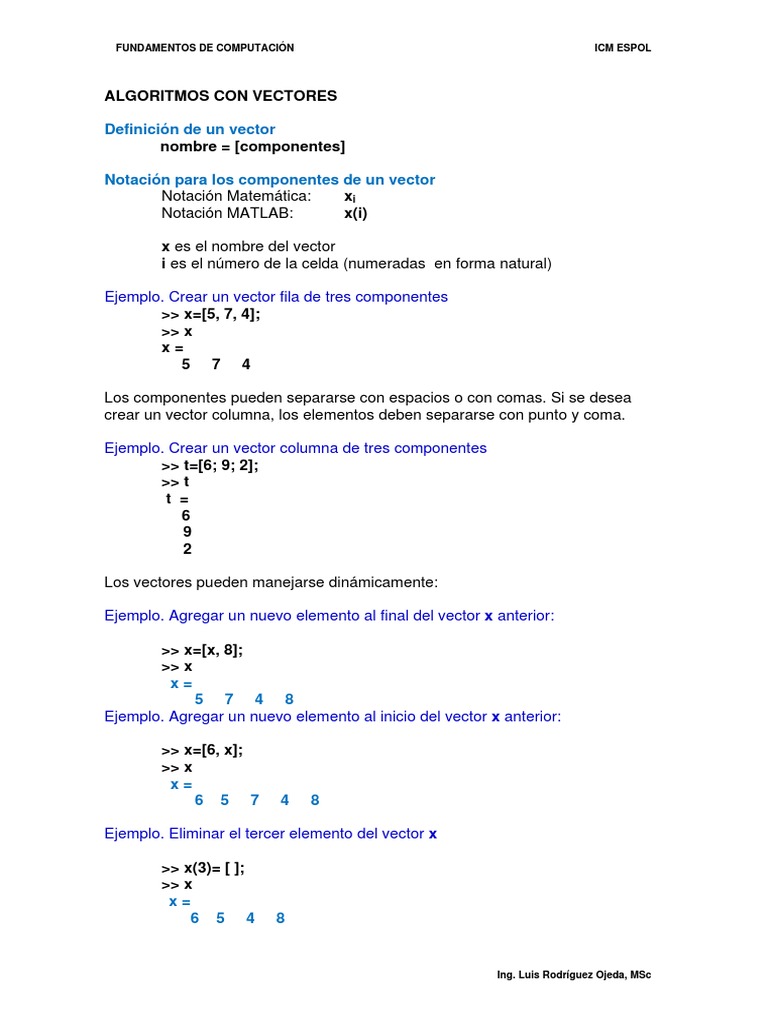 Algoritmos Con Vectores | PDF | Vector Euclidiano | Algoritmos