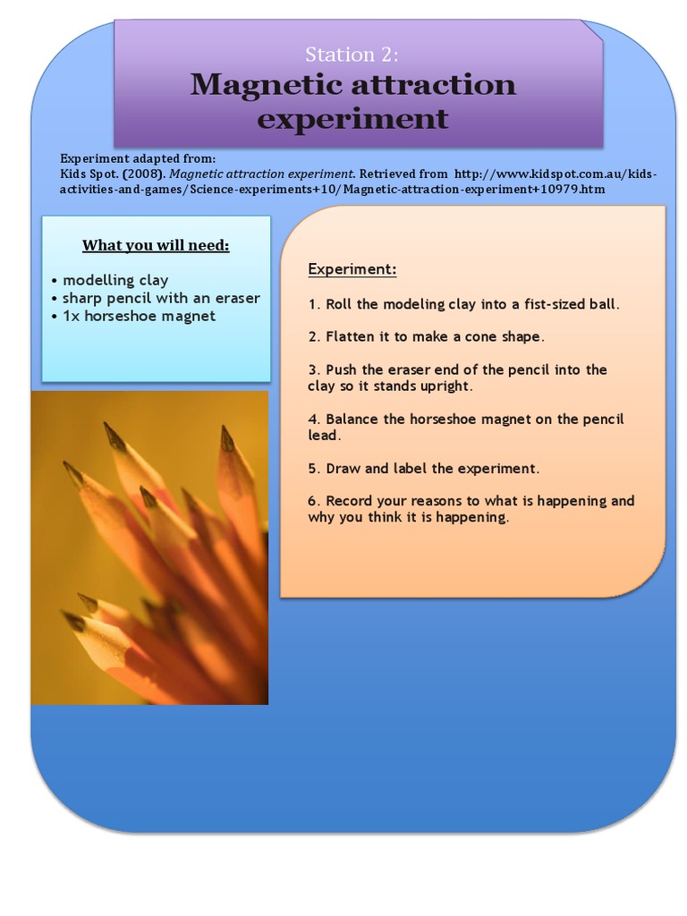 Magnetic Attraction Experiment Guide | PDF