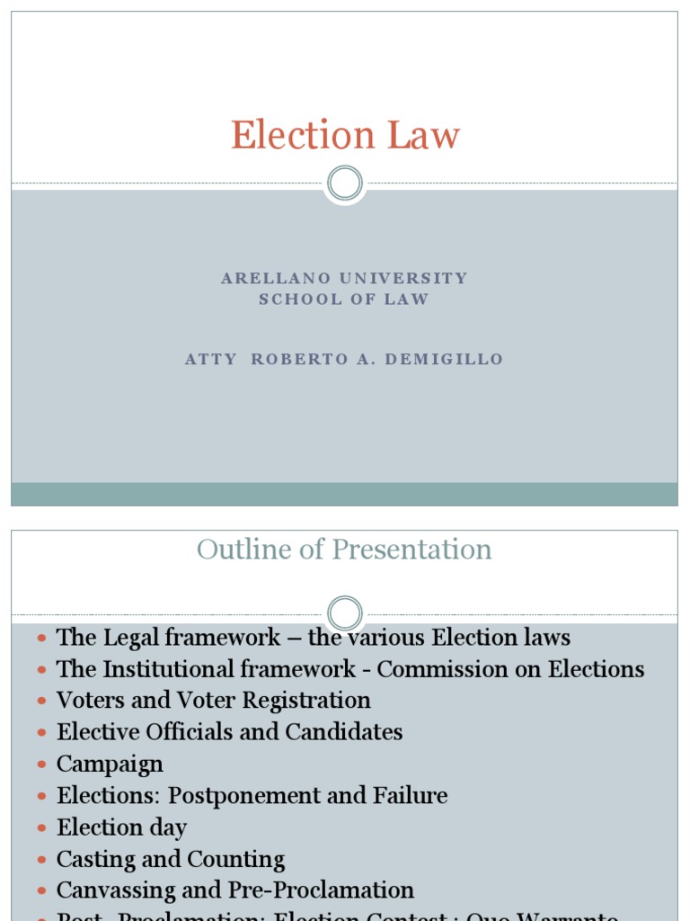 Election Law - 2 by Atty. Demigillo | PDF | Elections | Ballot