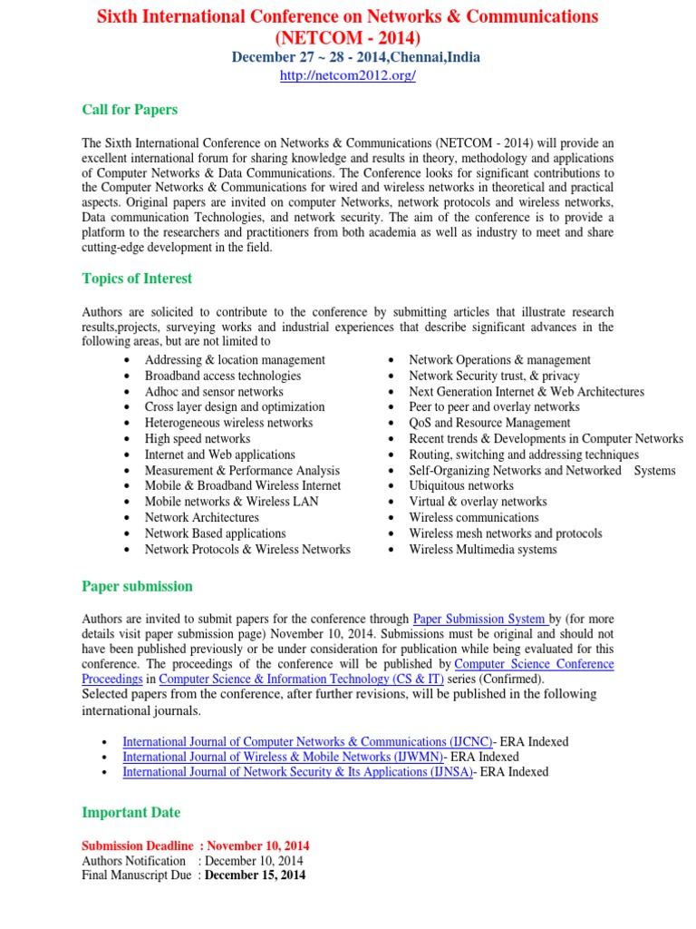 Netcom 2014 | PDF | Computer Network | Telecommunication