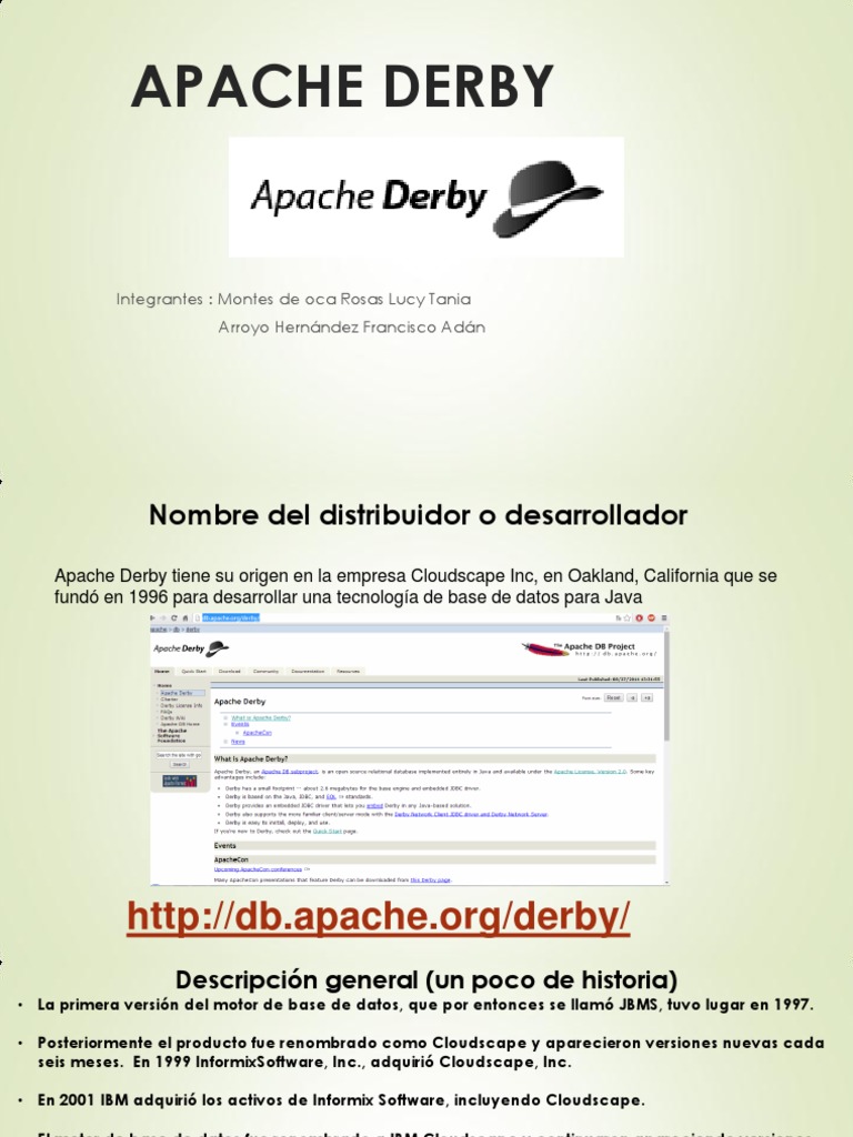 Apache Derby | PDF | Software | Ingeniería Informática