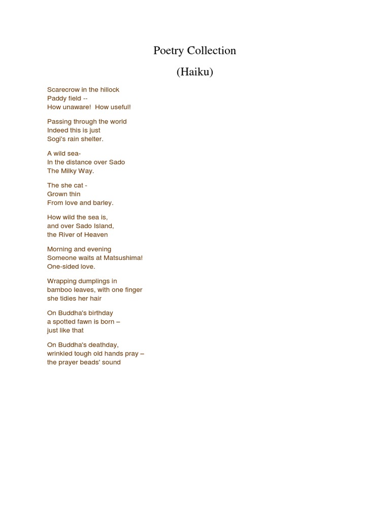 Haiku Poetry Collection: Nature & Life | PDF