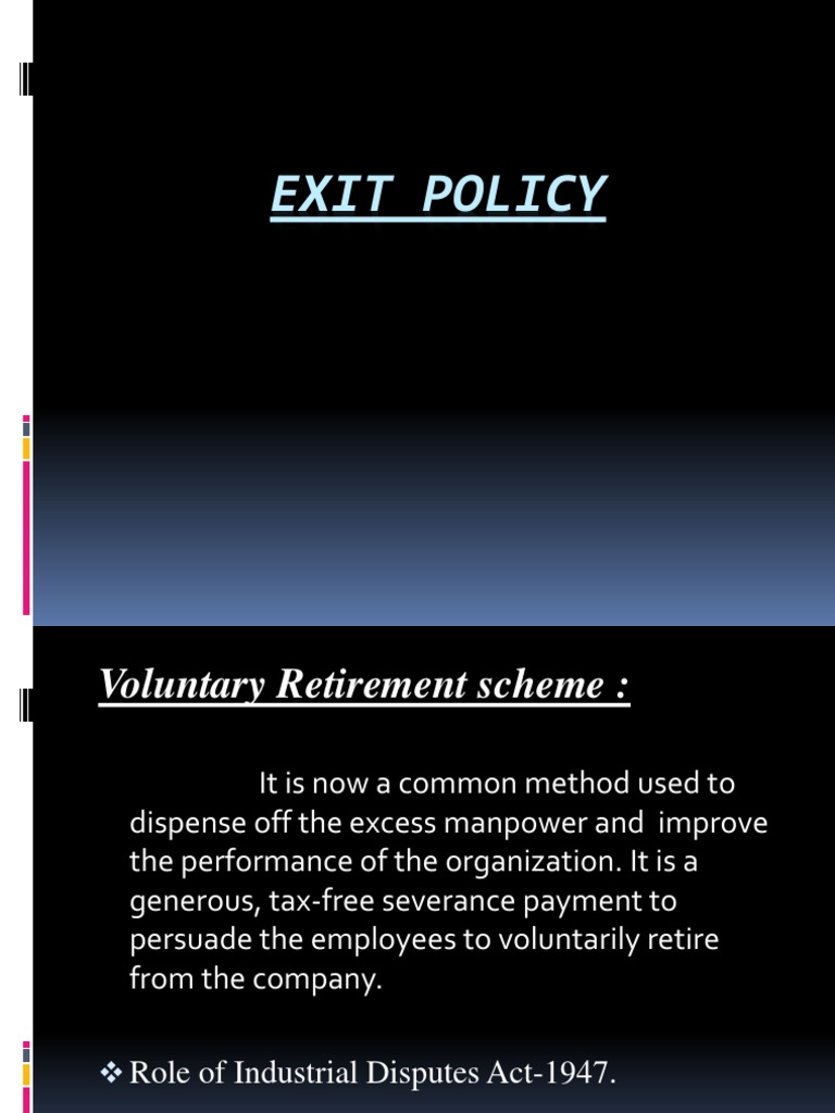 Exit Policy | PDF | Layoff | Employment