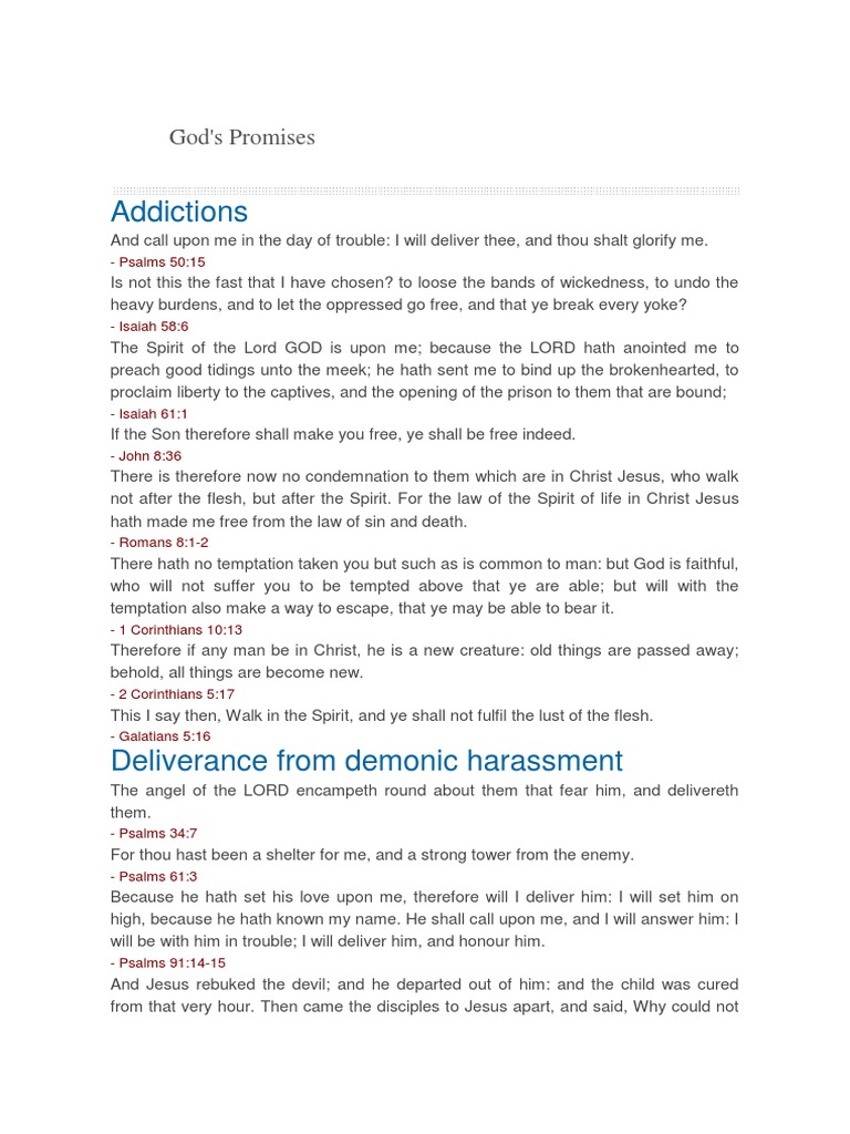 Addictions: God's Promises | PDF | Eternal Life (Christianity) | Sin