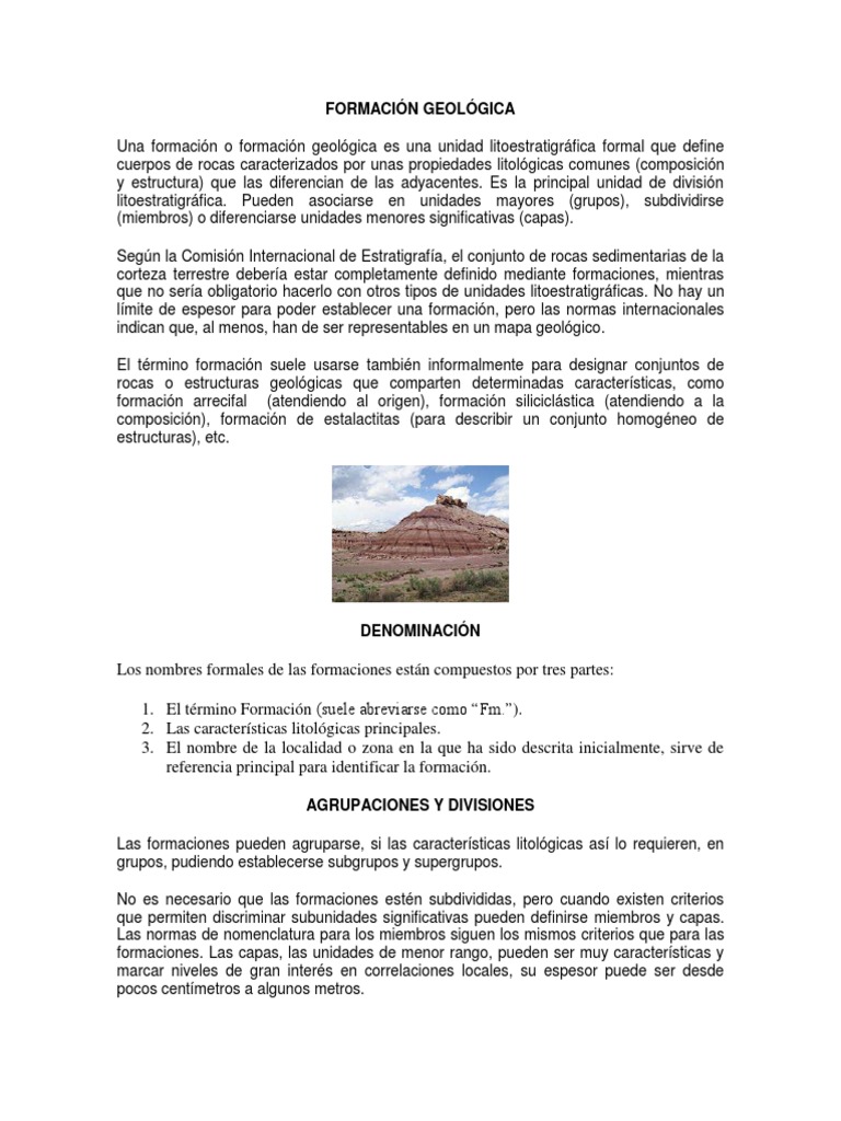 Formación Geológica | PDF | Formación geológica | Ciencias de la Tierra